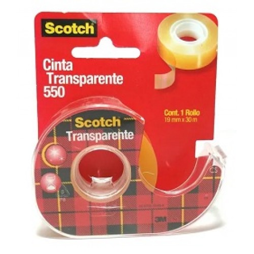 CINTA SCOTCH TRANSPARENTE 550 19MM X 30 MTS. C/DESP