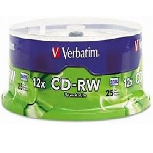 TORRE CD-RW VERBATIM 80MIN 700MB 12X C/25